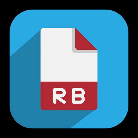 루비 문서 플래트 아이콘 파일 및 폴더 파일 유형 확장 형식 기호 아이콘 프리미엄 벡터