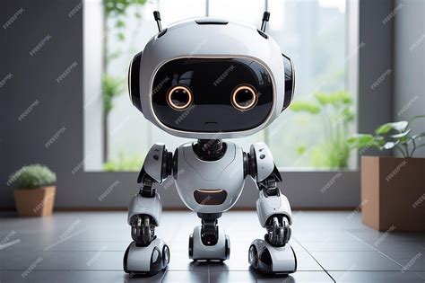 Premium Photo Small Artificial Intelligence Assistant Robot With Cartoon Character