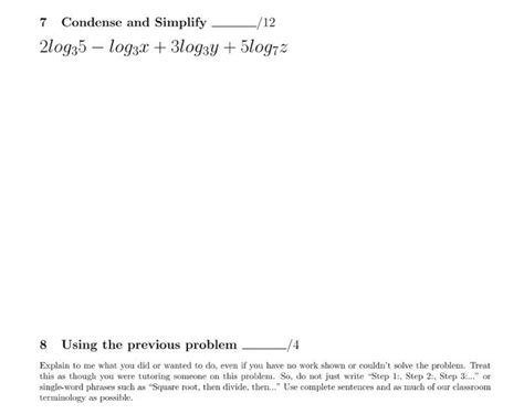 Solved Condense And Simplify Chegg Com