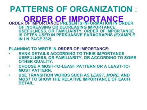 Patterns Of Organization