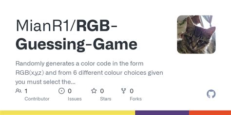 GitHub MianR1 RGB Guessing Game Randomly Generates A Color Code In