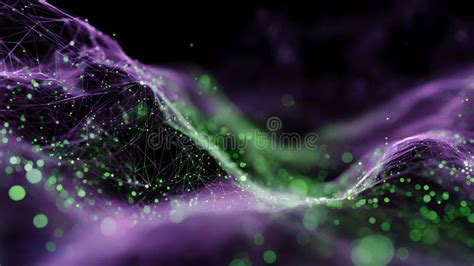 3d Polygonal Nanostructure Illustrating Global Digital Network Stock