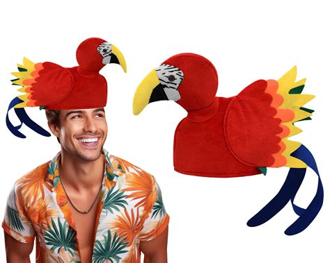 Nicky Bigs Novelties Adult Parrot Hats Parrot Head Hat Tropical