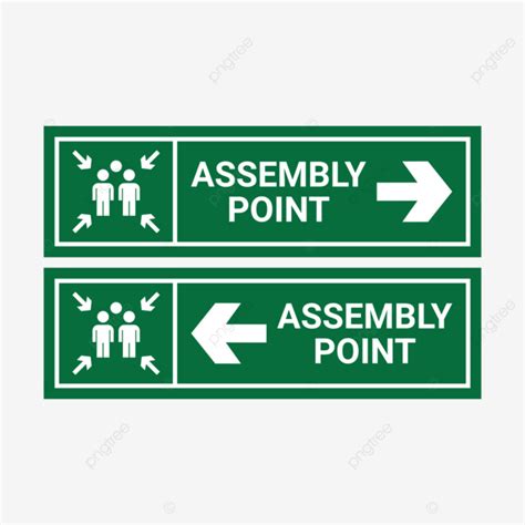 Assembly Point With Arrow Vector Titik Kumpul Assembly Point Muster