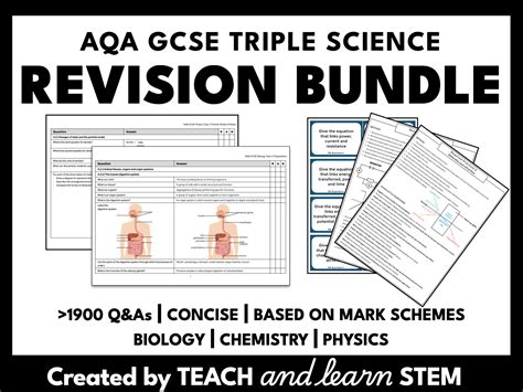 Aqa Gcse Triple Science Complete Revision Bundle Teaching Resources