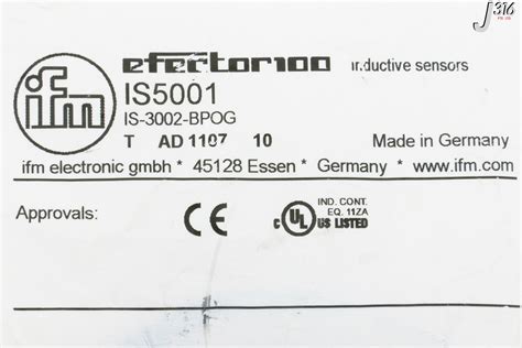 31769 Ifm Electronic Proximity Switch Is 3002 Bpog New Is5001 J316gallery