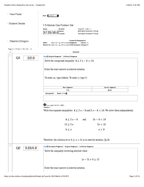 MAT 140 Module 2 Problem Set Page 1 Of 1 Rows 1 18 Of 18 0 Question Q1 2 2 View