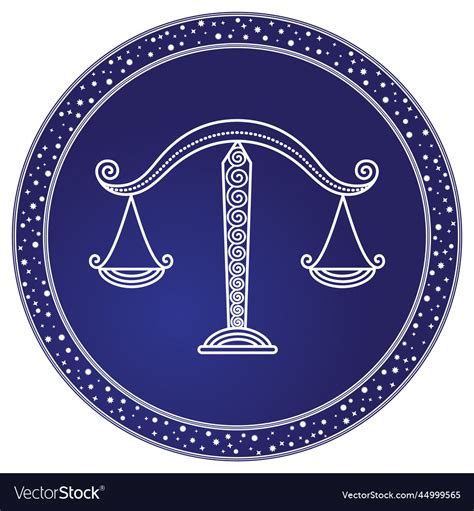 Libra Zodiac Sign Design Of Astrological Symbol Vector Image