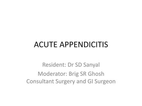 Appendicitis Ppt