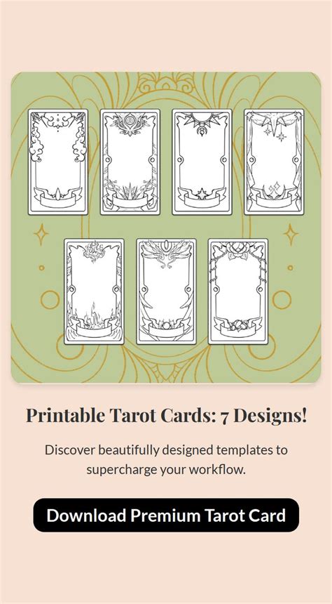 Printable Tarot Cards 7 Designs Free Tarot Cards Tarot Cards