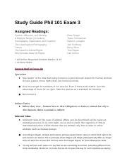 Study Guide Phil 101 Exam 3 1 Docx Study Guide Phil 101 Exam 3 Assigned Readings Famine