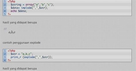 teknik informatika penggunaan implode dan explode php
