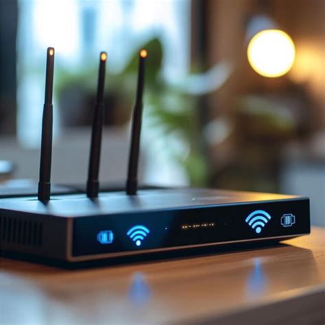 Um Close Up De Um Ponto De Acesso Sem Fio Com Vários Dispositivos Conectados Imagem Premium