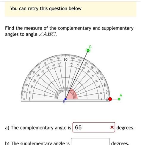Solved What Is The Complementary Angle In Degrees What Is