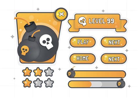 Vector Game Template Gui Kit Interface Log In Page Elements 5238473 Vector Art At Vecteezy