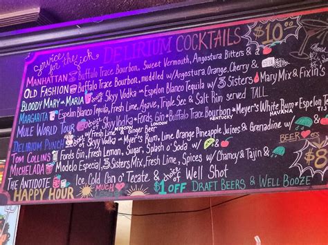 Menu At Delirium Pub And Bar San Francisco