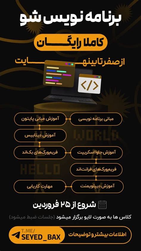 دوره آنلاین آموزش برنامه نویسی،‌ آموزش از صفر تا استخدام شدن در بازار کار هزینه دوره ‌💯 درصد