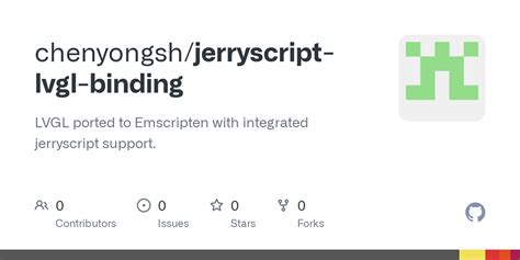 Github Chenyongshjerryscript Lvgl Binding Lvgl Ported To Emscripten With Integrated