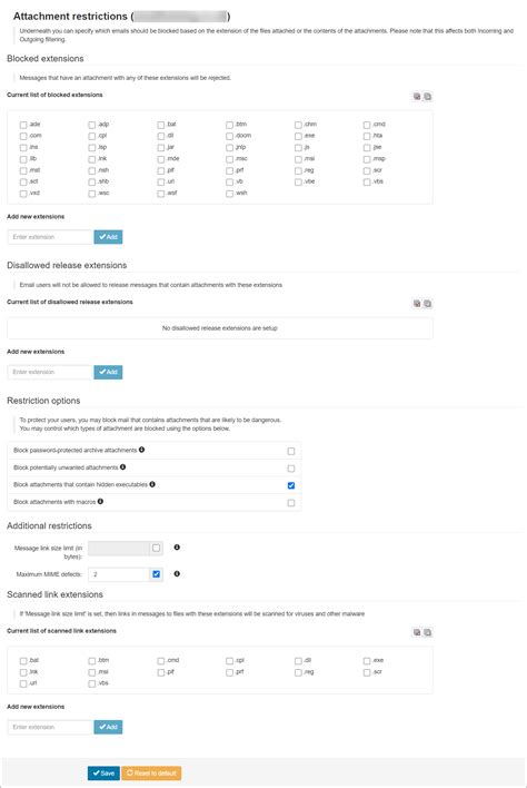 Manage Attachment Restrictions