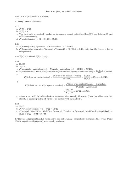 Solution Of Homework 2 Advanced Statistical Inference Stat 6304