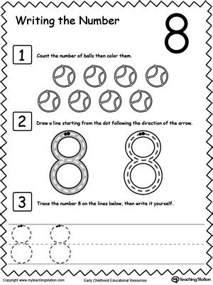 Practice Writing Numbers 5 9 MyTeachingStation Com