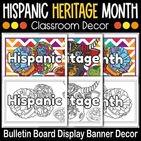 Hispanic Heritage Month Classroom Decor Mega Bundle Posters Pennants