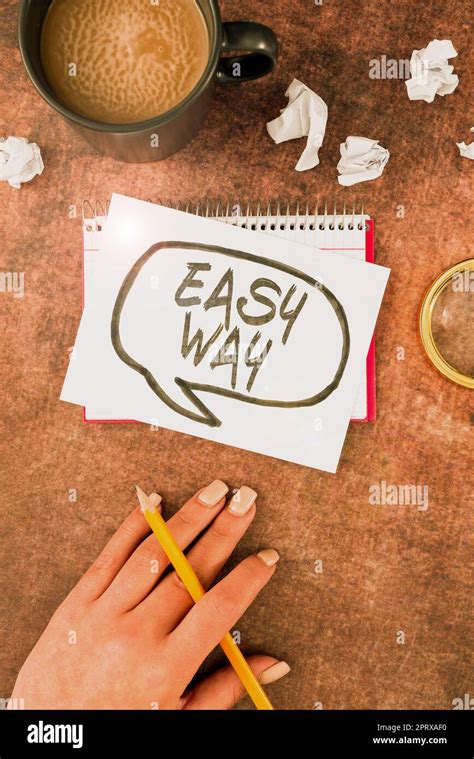 Handwriting Text Easy Way Word Written On Making Hard Decision Between Two Less And More Effort