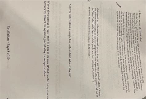 6 Investigation Of Hooke S Law Hooke S Law Is A Chegg Com