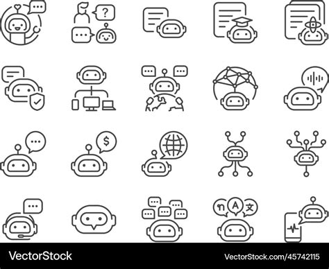 Chatbot Icon Set Royalty Free Vector Image VectorStock