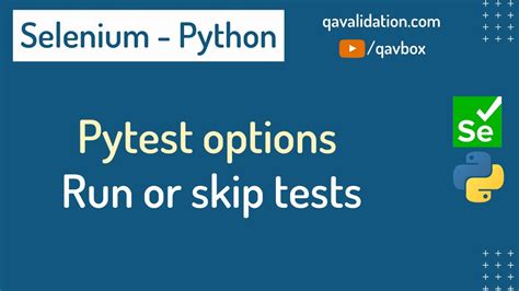 All About Pytest Options Run Or Skip Tests Youtube