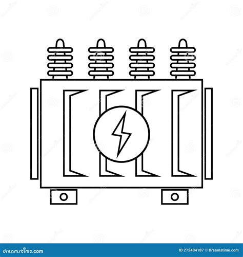 High Voltage Electrical Transformer Icon Stock Vector Illustration Of