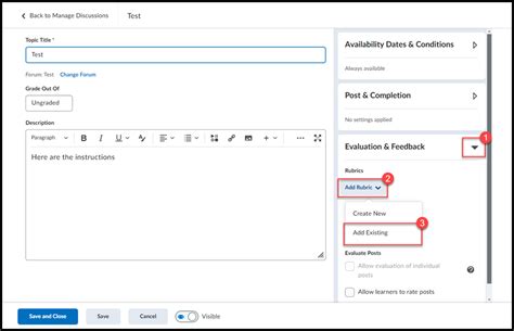 Rubrics Create Add And Evaluate Usc Brightspace Help