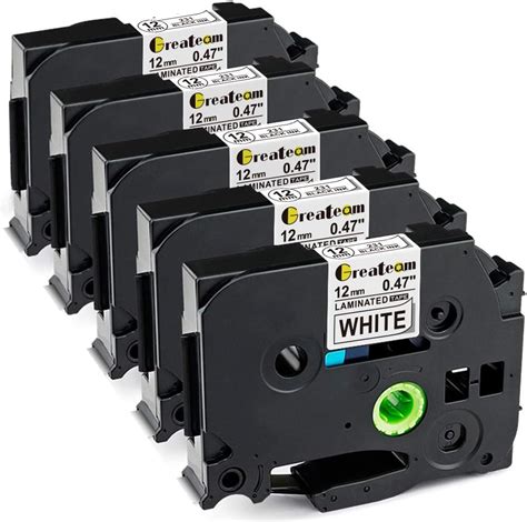 12mm 047 Inch Laminated White Label Tape Compatible With Brother P