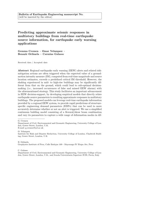 Pdf Predicting Approximate Seismic Responses In Multistory Buildings From Real Time Earthquake
