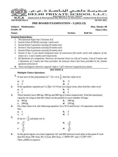 Paper 4 2022 23 Pdf Zero Of A Function Quadratic Equation