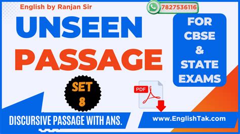 Class 10 Unseen Passage Practice Archives English Grammar And Spoken