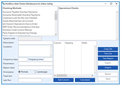 Workflow Alert Checks Maintenance Caliach
