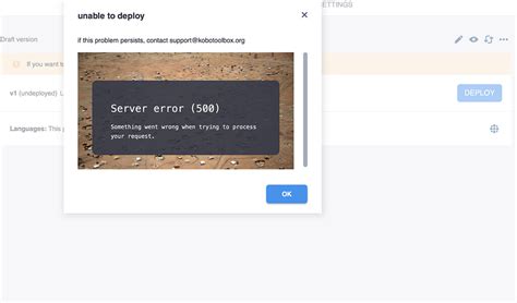 Unable To Deploy Project Form Building Kobotoolbox Community Forum
