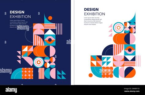 Colorful Abstract Geometric Background Modern Colorful Concept Poster Design Modular Shapes