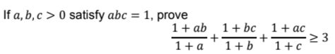 solved abc 1 prove 1 a1 ab 1 b1 bc 1 c1 ac≥3