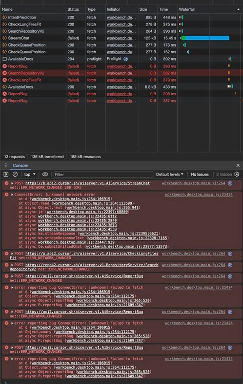 Solved Persistent Connection Failed Error In Cursor Ide Side Chat