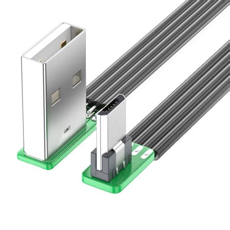 Bottone Flexible Silicone Flat Microed Usb Cable With 90 Degree