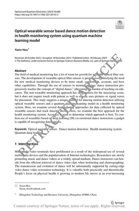 Retracted Article Optical Wearable Sensor Based Dance Motion Detection In Health Monitoring