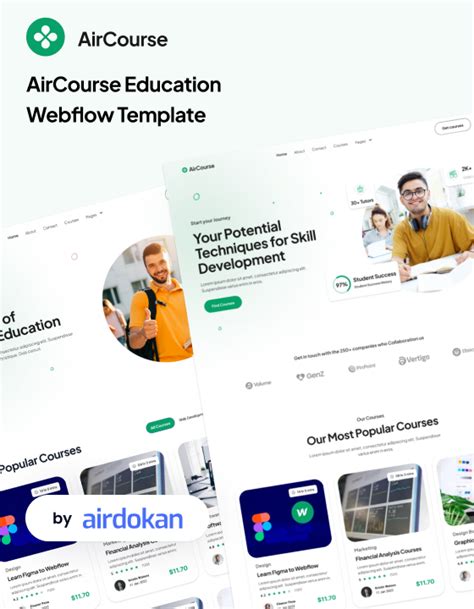 Aircourse Website Page Template For Webflow