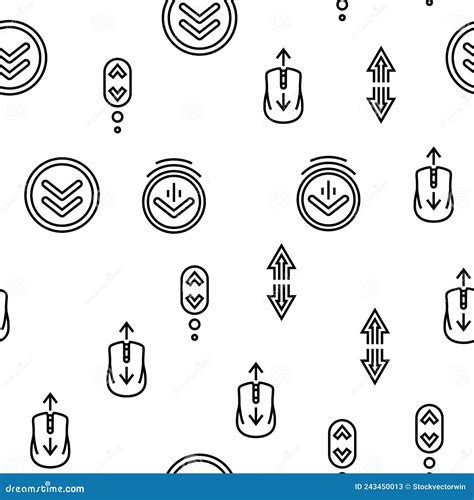 Scroll Computer Mouse Cursor Vector Seamless Pattern Stock Illustration Illustration Of
