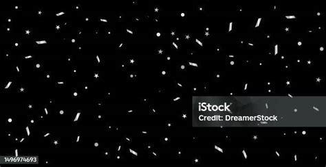 축하 행사와 생일 배경에는 은색 작은 색종이 조각이 많이 떨어집니다 벡터 일러스트레이션 색종이 조각에 대한 스톡 벡터 아트 및 기타 이미지 색종이 조각 은색 검은색