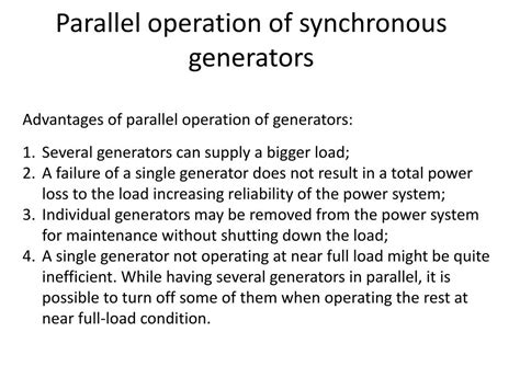 Ppt Parallel Operation Of Synchronous Generators Powerpoint Presentation Id1977872