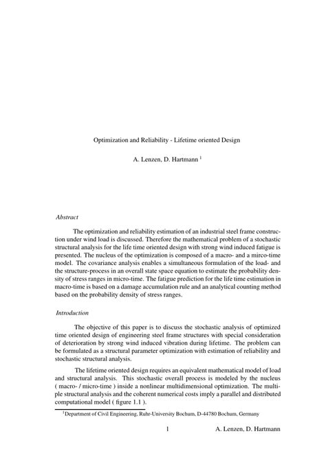 Pdf Optimization And Reliability Lifetime Oriented Design
