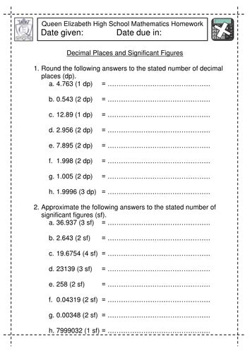 Rounding To Decimal Places And Significant Figures By Jlcaseyuk Teaching Resources Tes