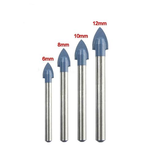 4pcs 6 12mm 타일 및 유리 드릴 비트 드릴링 구멍 도자기에 대 한 파란색 삼각형 카바 이드 드릴 커터 헤드 화강암 돌 나무 플라스틱 Aliexpress
